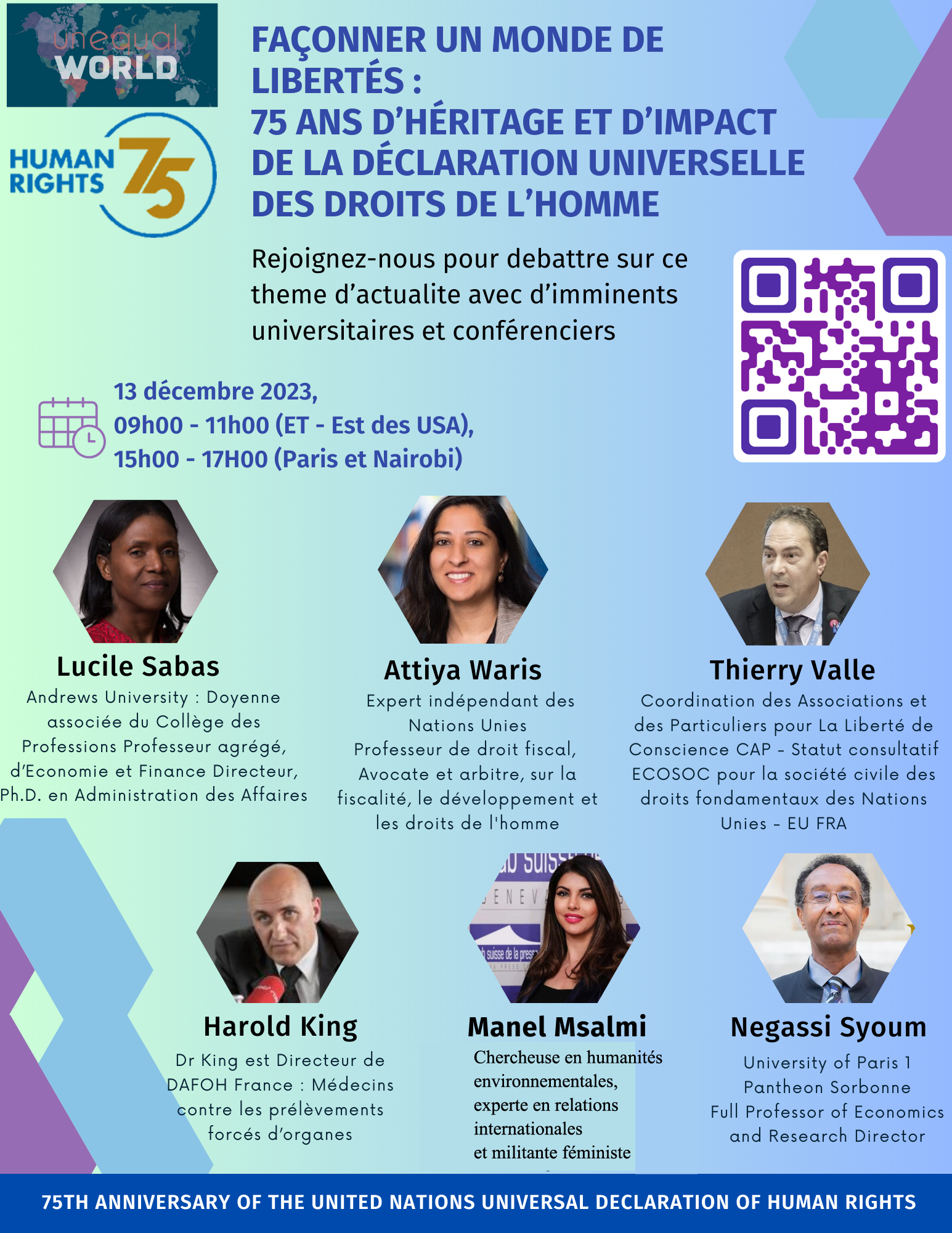 Conference 13 Decembre – Façonner un monde de libertés : 75 ans d ...